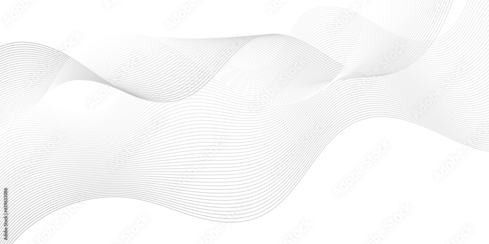 Abstract white blend waves lines and technology background. Modern ...