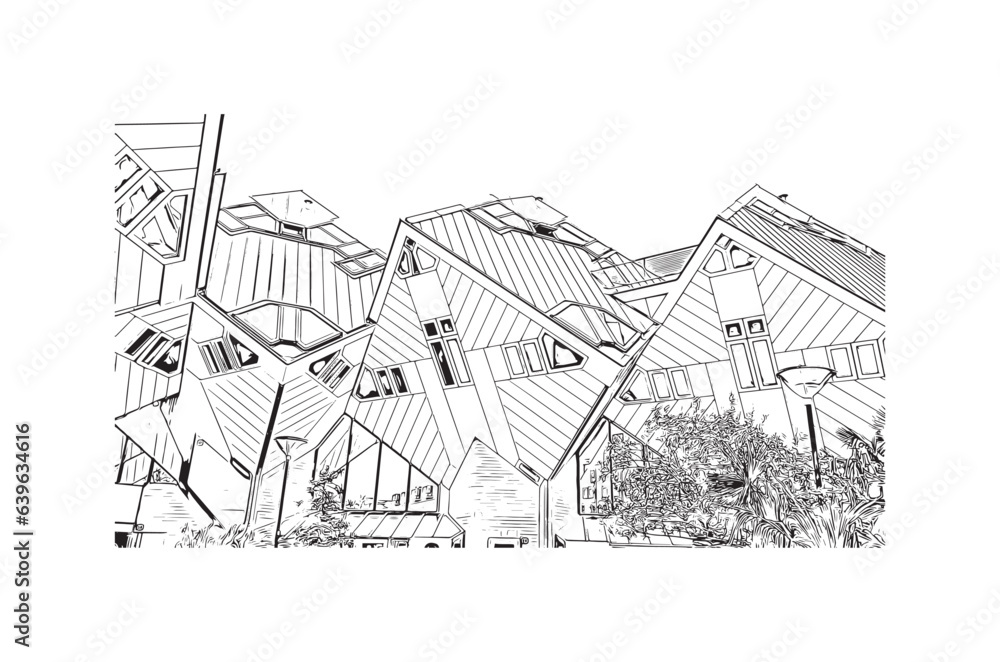 Building view with landmark of Rotterdam is the city in the Netherlands ...