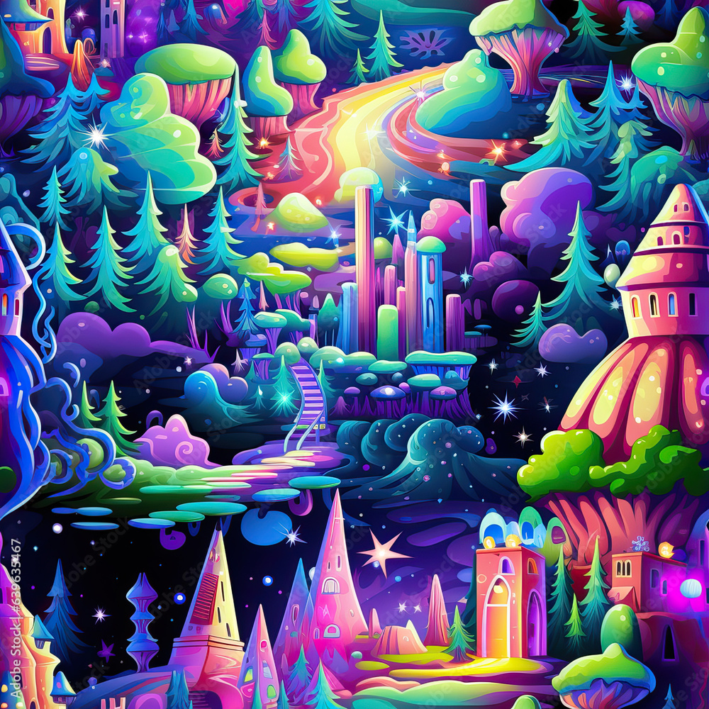 Psychedelic trippy optical illusion fantasy doodles repeat pattern art ...