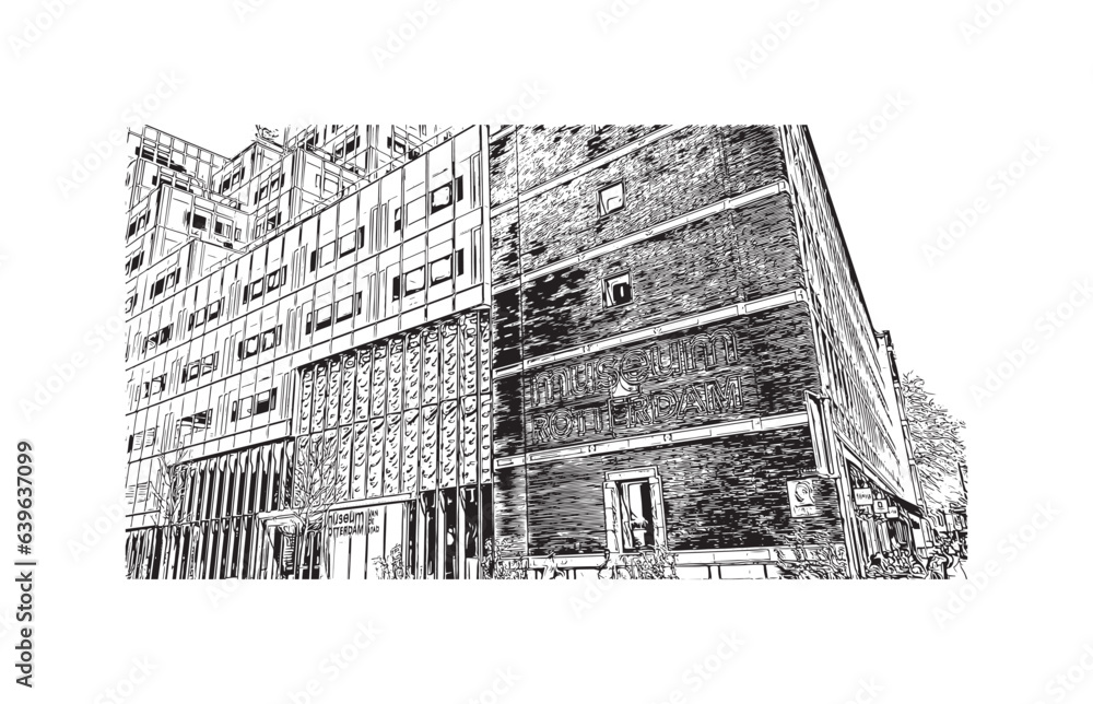 Building view with landmark of Rotterdam is the city in the Netherlands ...