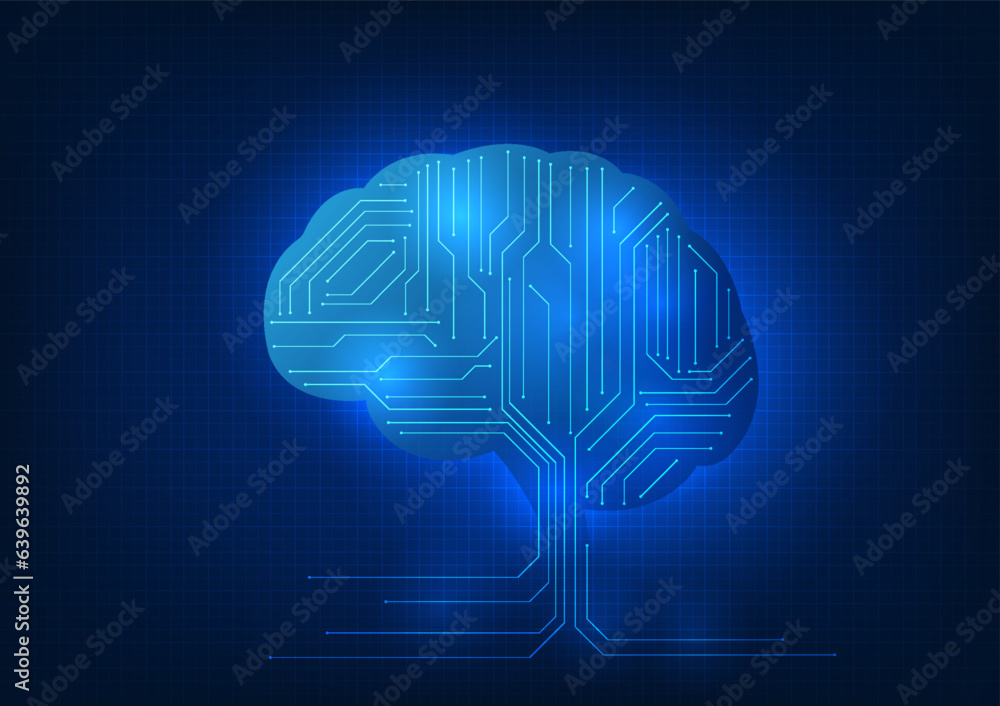 Intelligent brain technology Inside the brain are connected ...