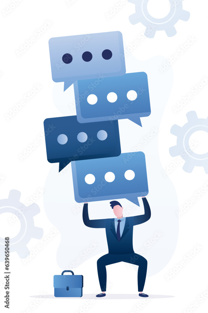 Responsibility, difficult negotiations. Tired businessman, heavy ...