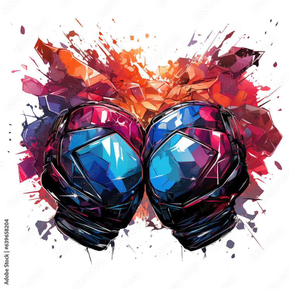Boxing Gloves T-shirt Design, a futuristic setting with boxing gloves ...