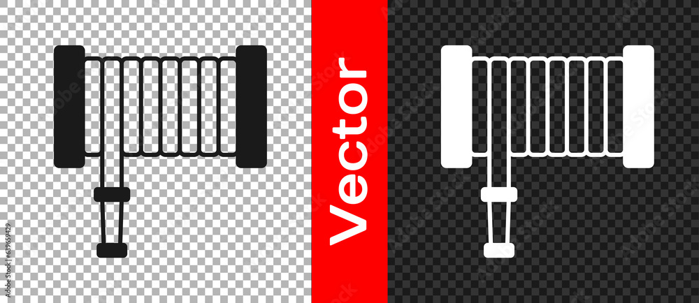 Black Fire hose reel icon isolated on transparent background. Vector ...