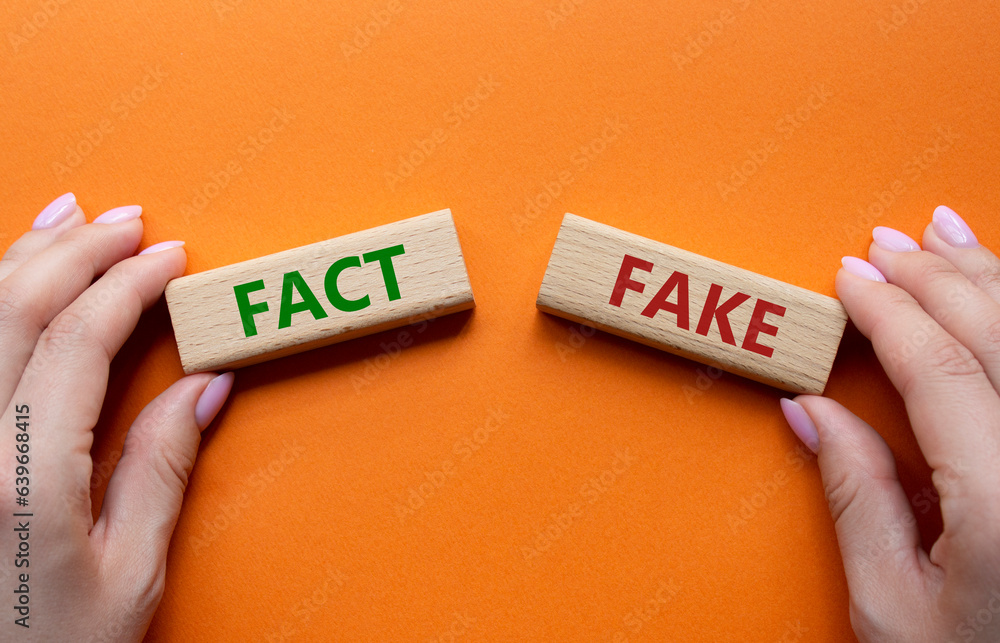Fact or Fake symbol. Concept word Fact or Fake on wooden blocks ...