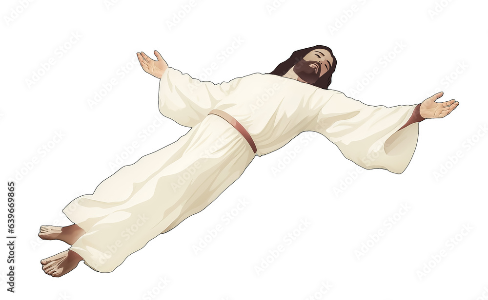 PNG illustration of Jesus Christ our Saviour floating upwards to heaven ...