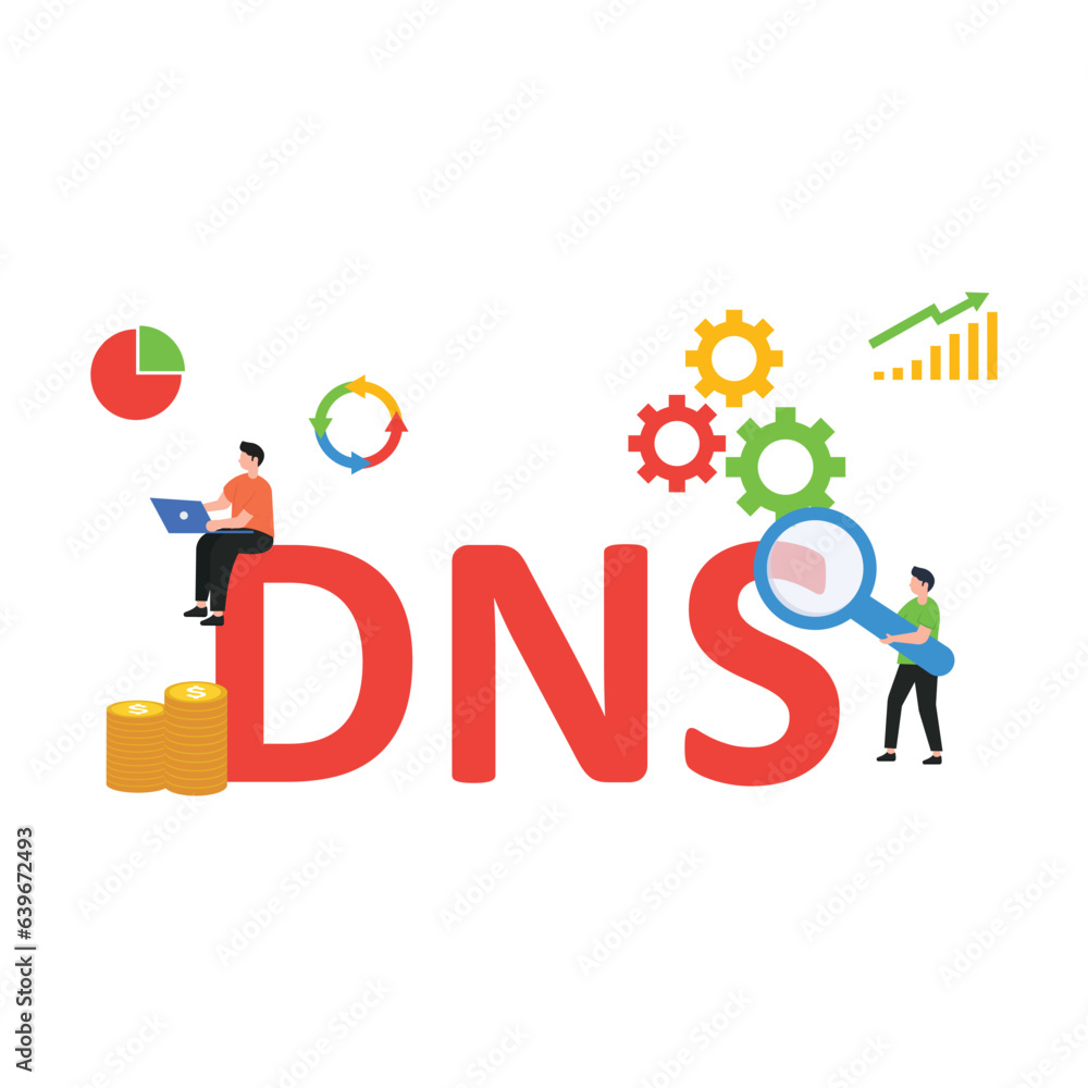Vecteur Stock Dns Domain Name System Server Decentralized Naming System