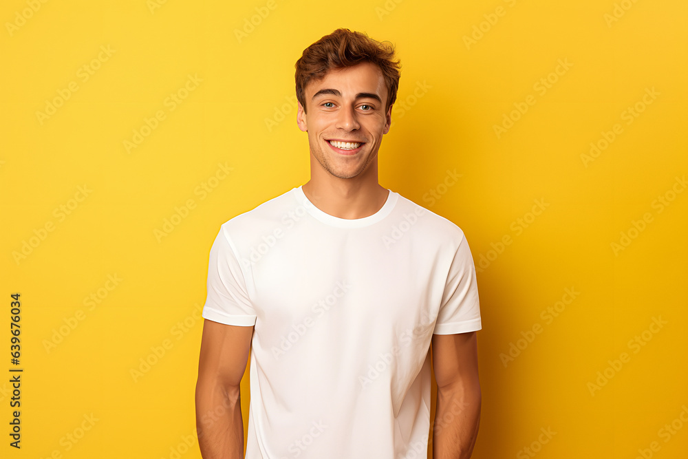 Portrait of a happy young male with a positive smile, and white teeth ...