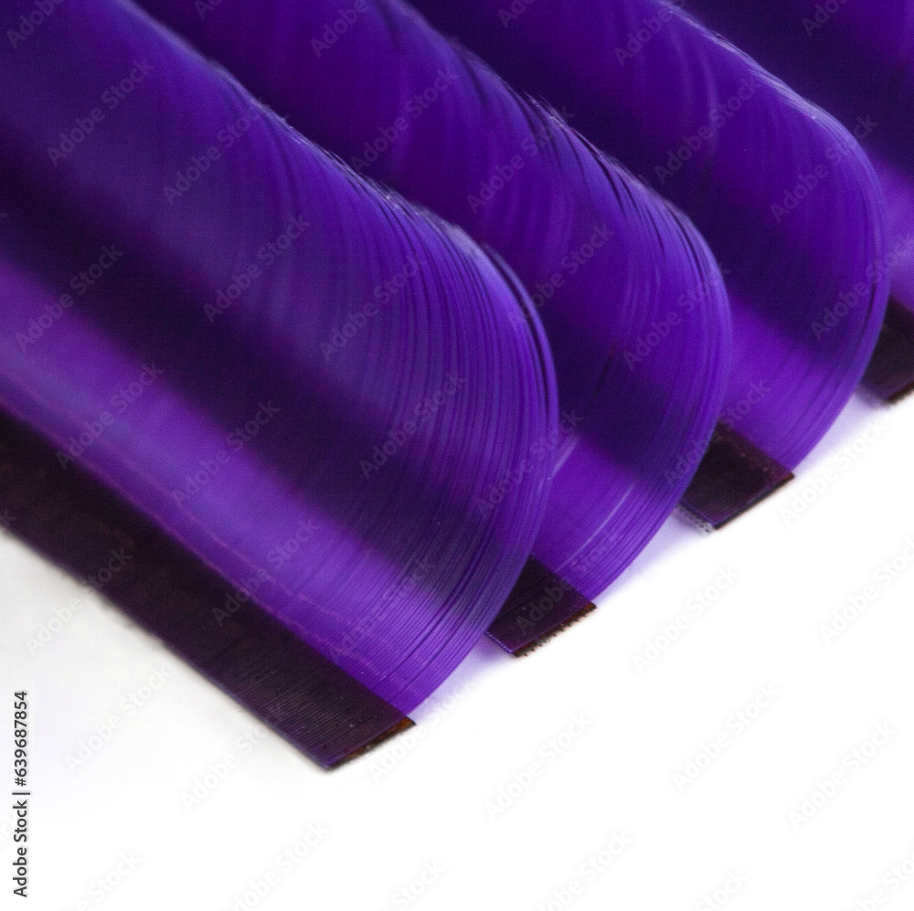 Mockup palette of purple eyelash extensions for making fans and their ...