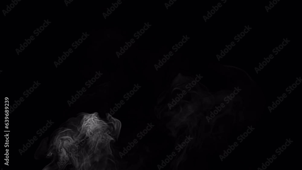 Real smoke rising up into the air in slow motion throughout the whole ...