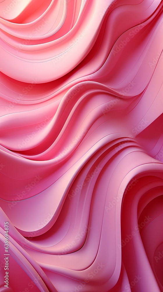 3D abstract background from holograms top view with Pantone Barbie Pink ...