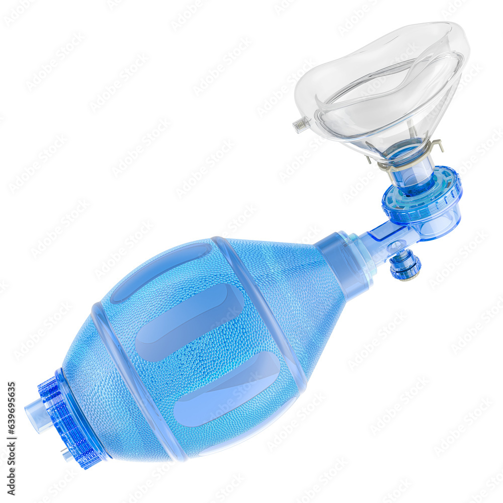 Bag Valve Mask, Ambu bag, manual resuscitator, self-inflating bag. 3D ...