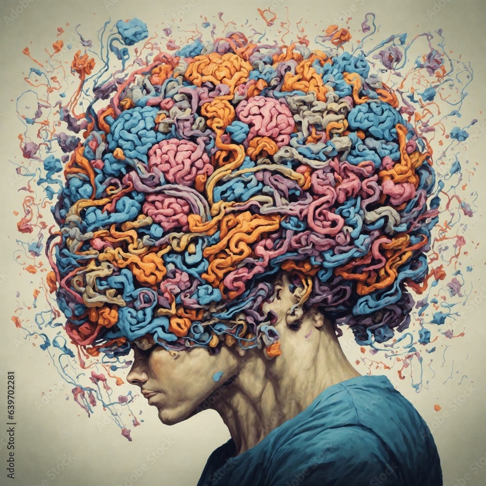 Overthinking, mental health, cerebral thinking, obstetricIA Stock ...