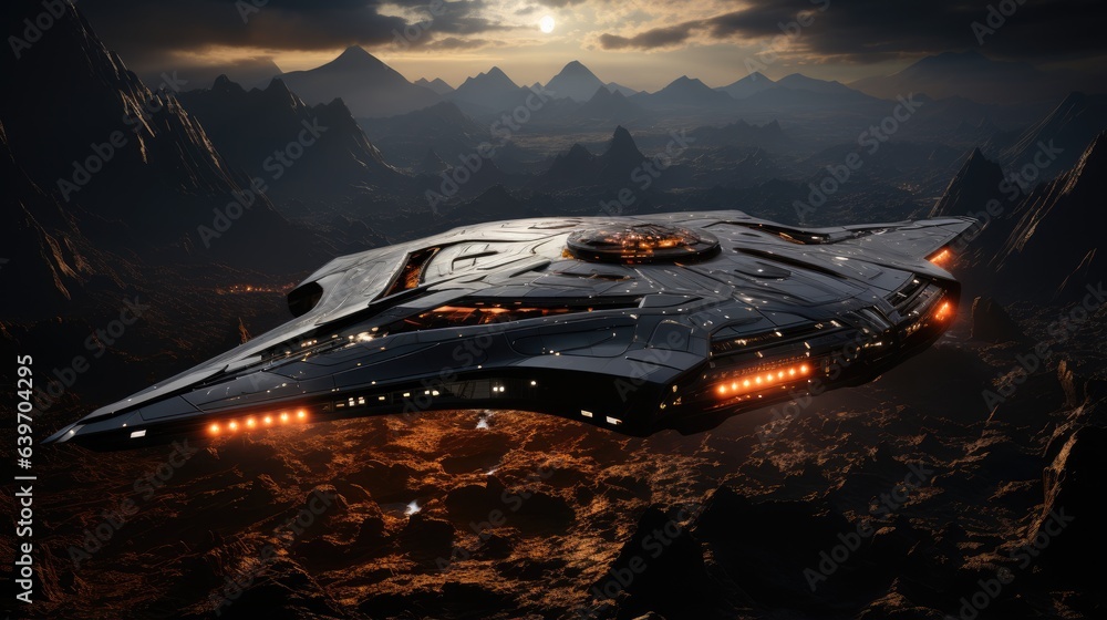 Hyper-realistic depiction of a futuristic starship. Stock Photo | Adobe ...