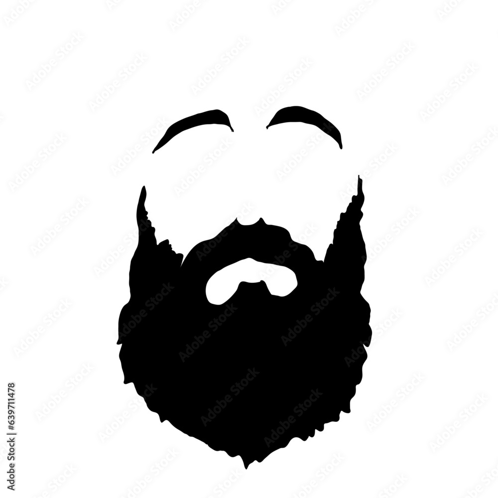 silhouette of a person, silhouette of a beard, beard shadow, beard ...