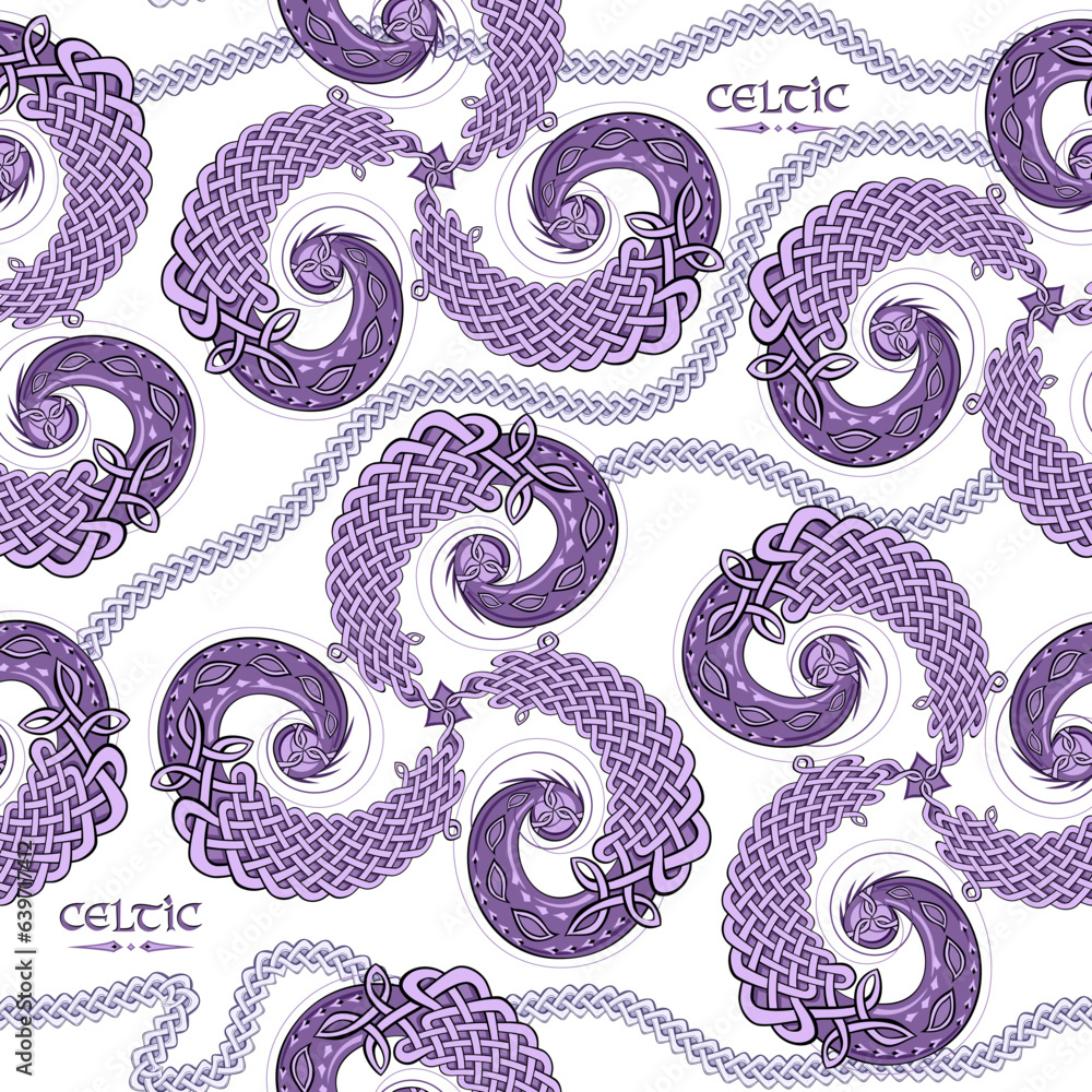 Seamless pattern ornament. Abstract background with ancient Celtic ...