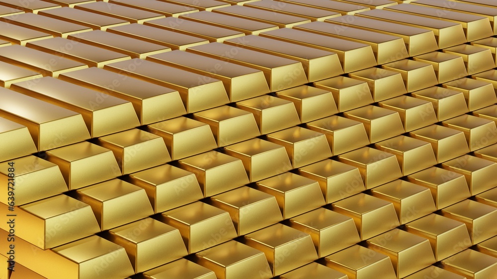 3d gold ingots render, gold bar render Stock-Illustration | Adobe Stock
