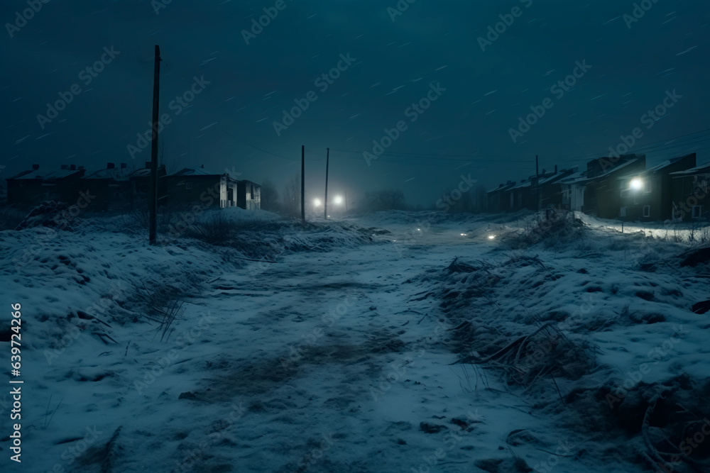 Abandoned dark city, sad mood of Soviet Union cities Stock Illustration ...