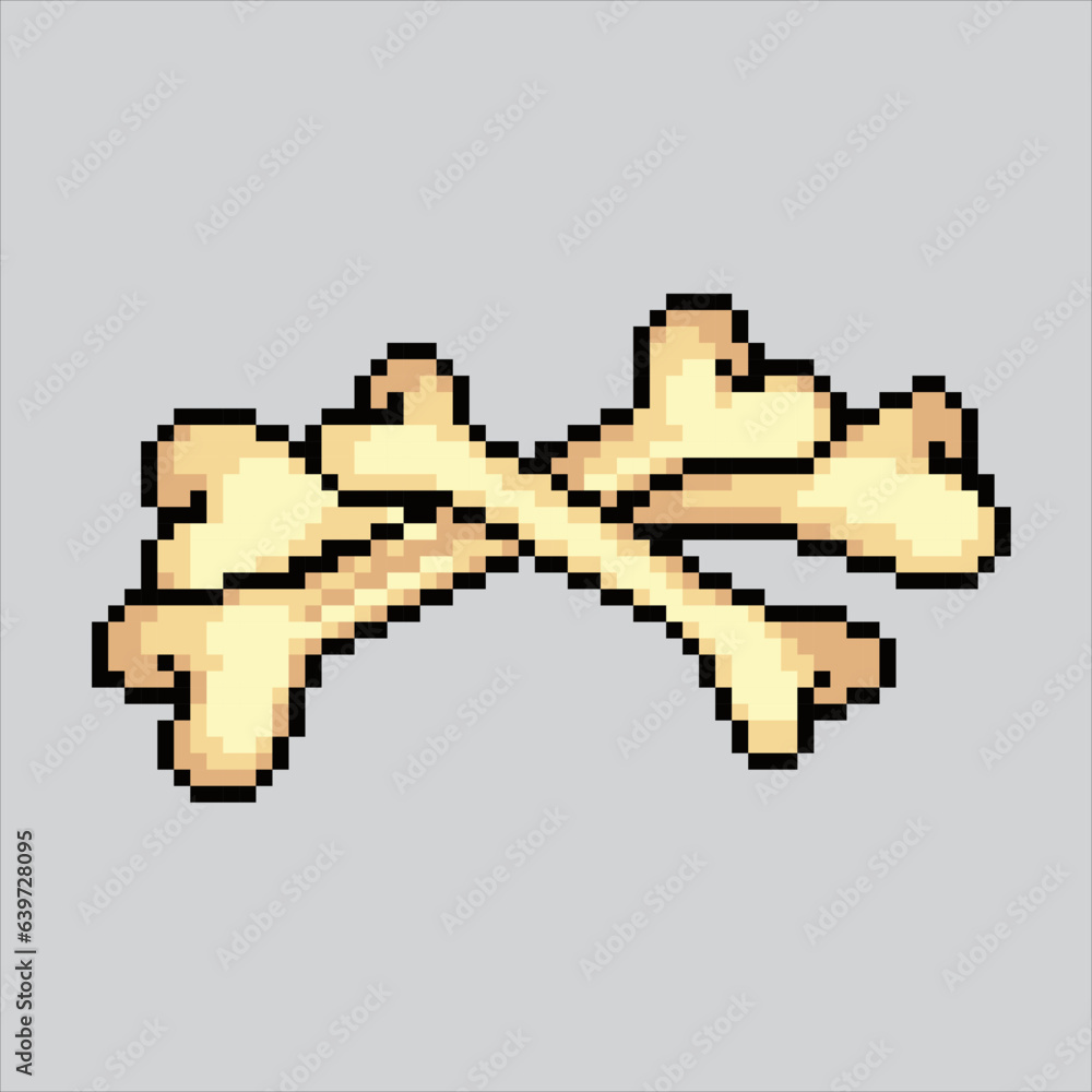 Pixel art illustration Bones. Pixelated Bones. Bones icon pixelated for ...