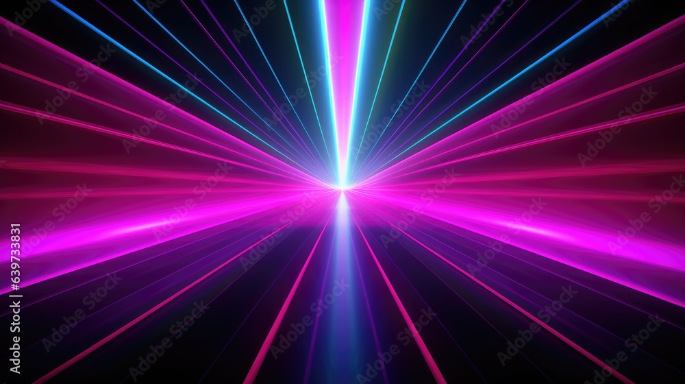 Neon beams on a darker background, styled in a light-art installation ...