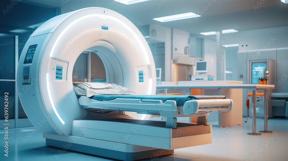 Advanced mri or ct scan medical diagnosis machine at hospital lab as ...