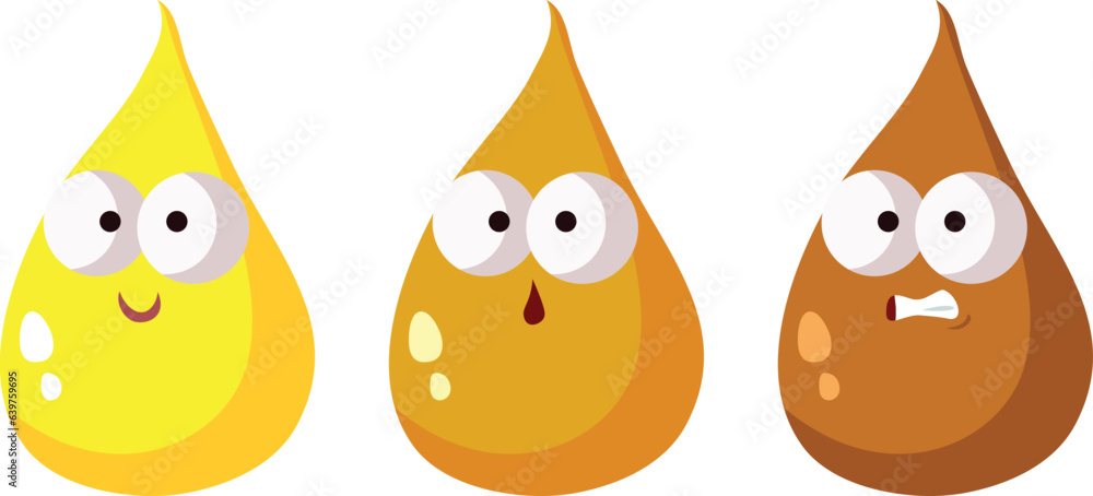 Different Urine Colors Based on Dehydration Degree Vector Cartoon ...