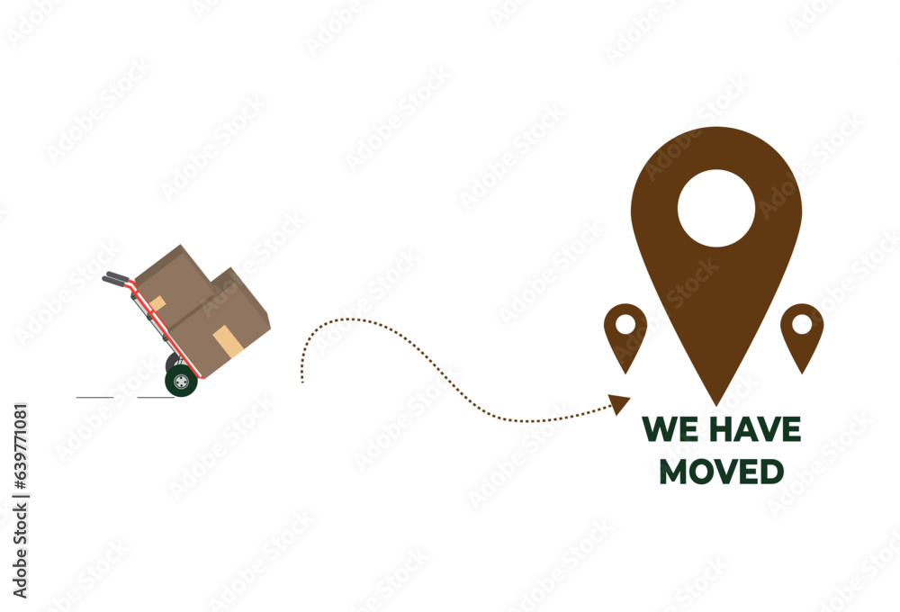 We've Moved sign indicating an office relocation. The clipart image is ...