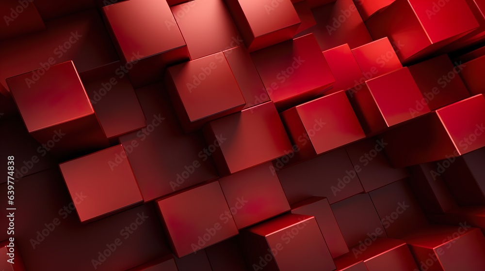 Abstract red cubes background, block design Stock Illustration | Adobe ...