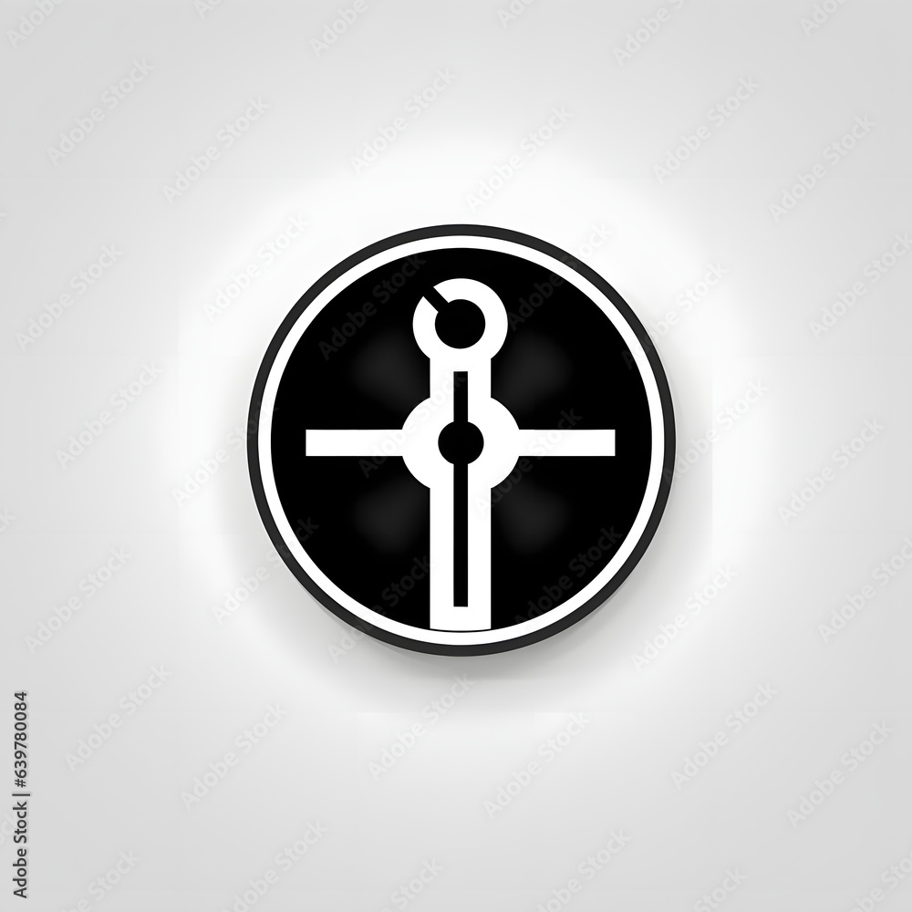 Icon of Ignition Key in black and white, transparent background ...