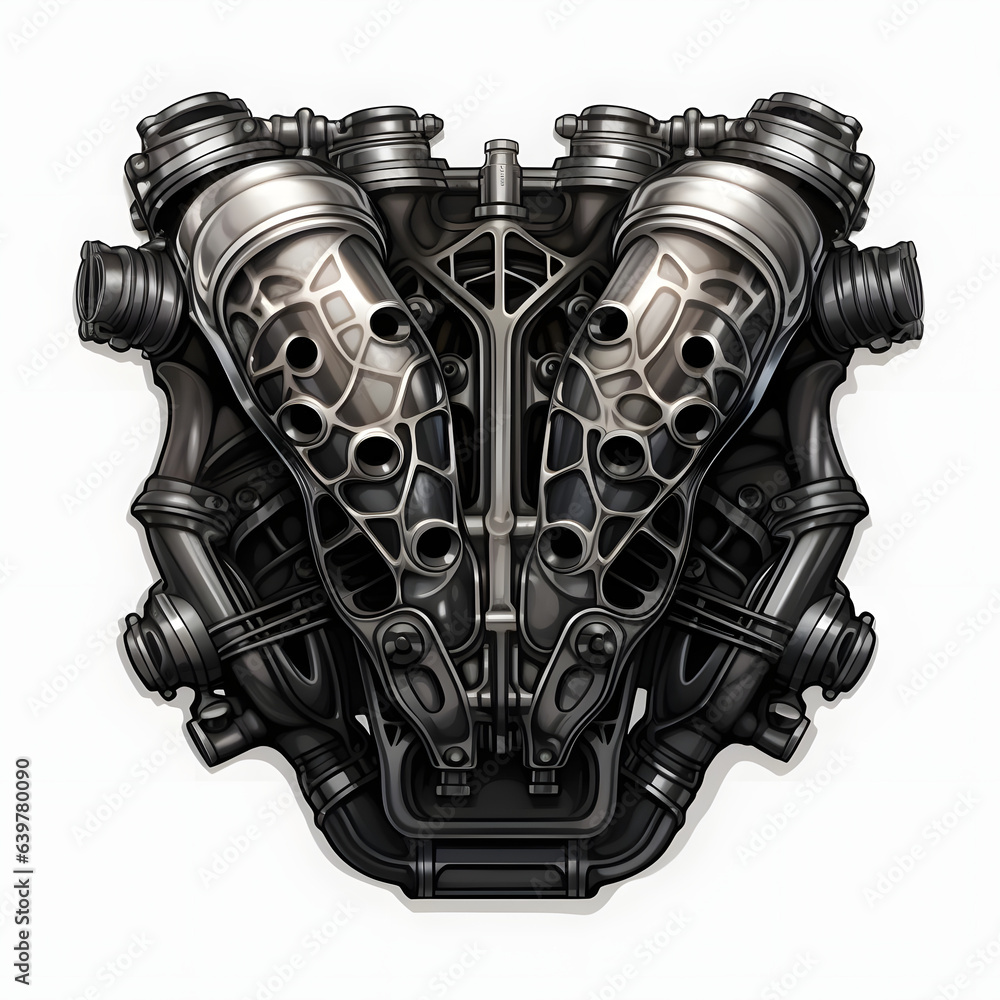Icon of Intake Manifold in black and white, transparent background ...