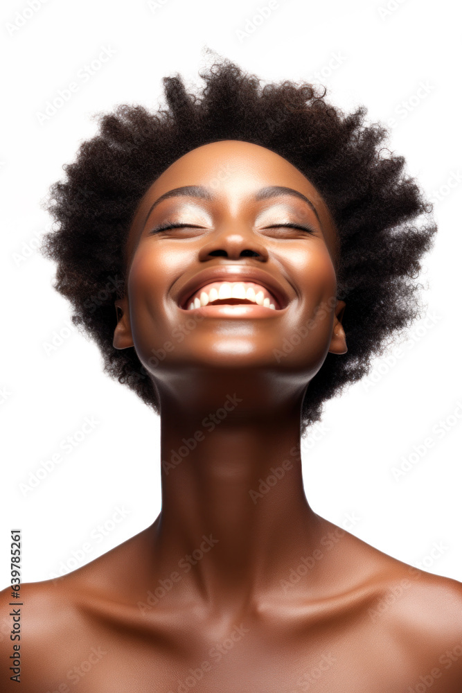 beautiful afro african-american young woman face, close up shot ...