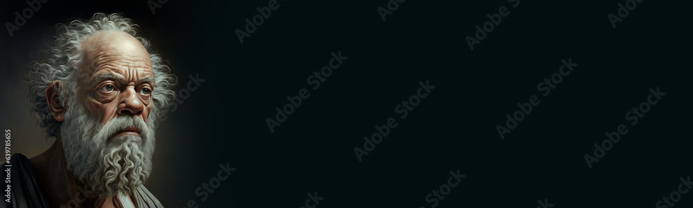 Portrait illustration of old man with long white beard depicting the ...