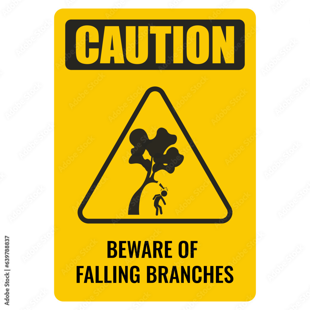 Printable lebel sticker sign man walking with accident branches of tree ...