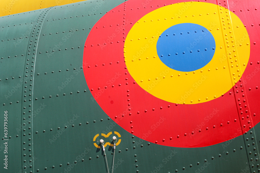 Metallic Rivets Texture Closeup On The Fuselage Of A Green Helicopter ...