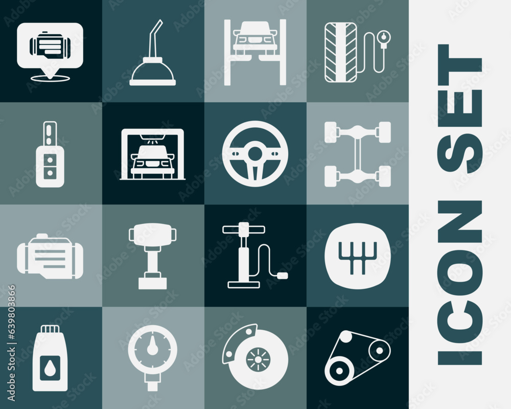 Set Timing belt kit, Gear shifter, Chassis car, Repair on lift, Car ...