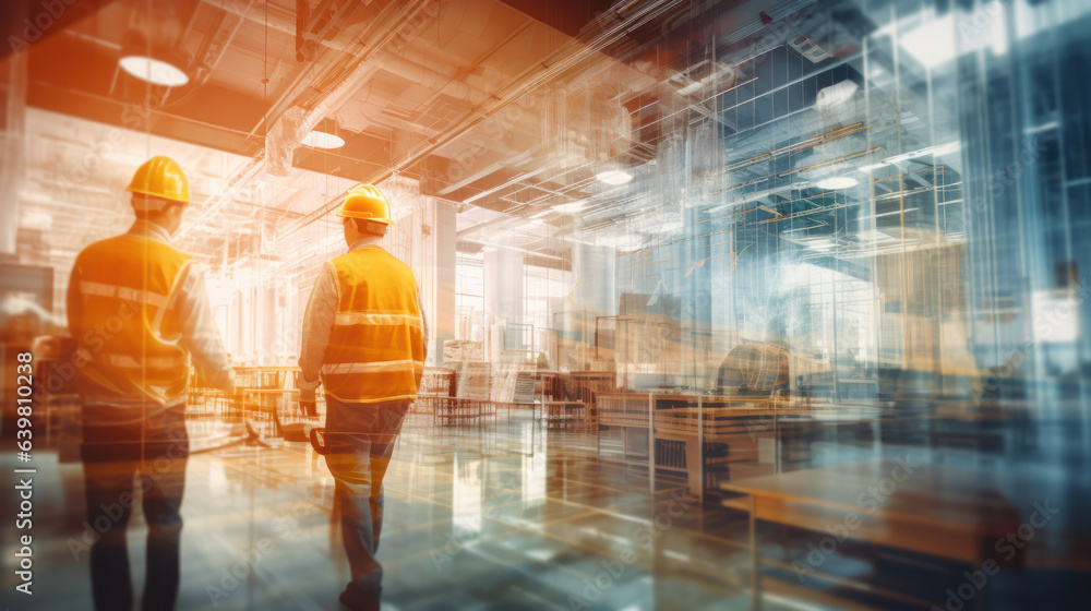 Construction engineer team contractor crowd walking at corporate to ...