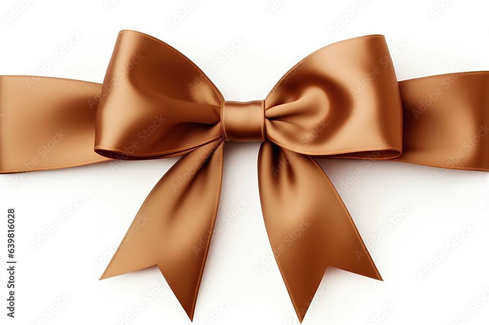 Brown ribbon PNG with bow isolated on white and transparent background ...