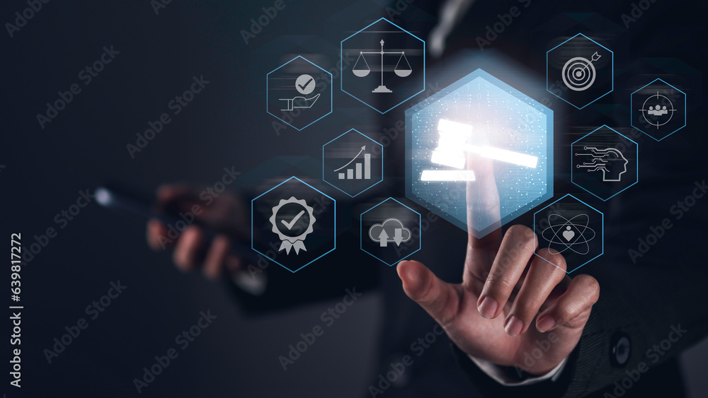 AI Law or AI ethics business concept. Artificial intelligence ... AI Law or AI ethics business concept. Artificial intelligence ...