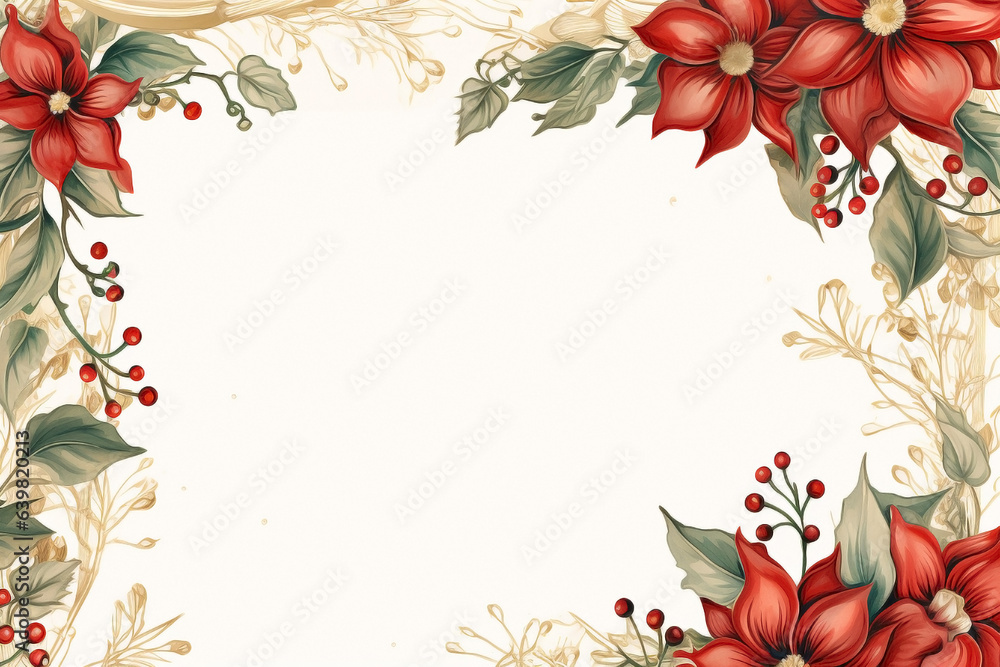 Xmas border desing around a blank space. Christmas themed border around ...