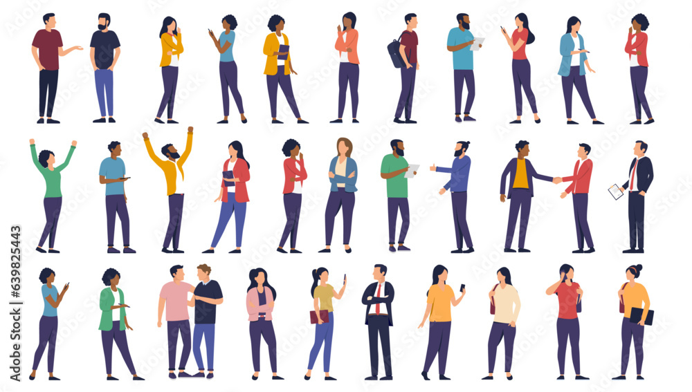 Vector people big collection - Set of casual characters with diverse ...