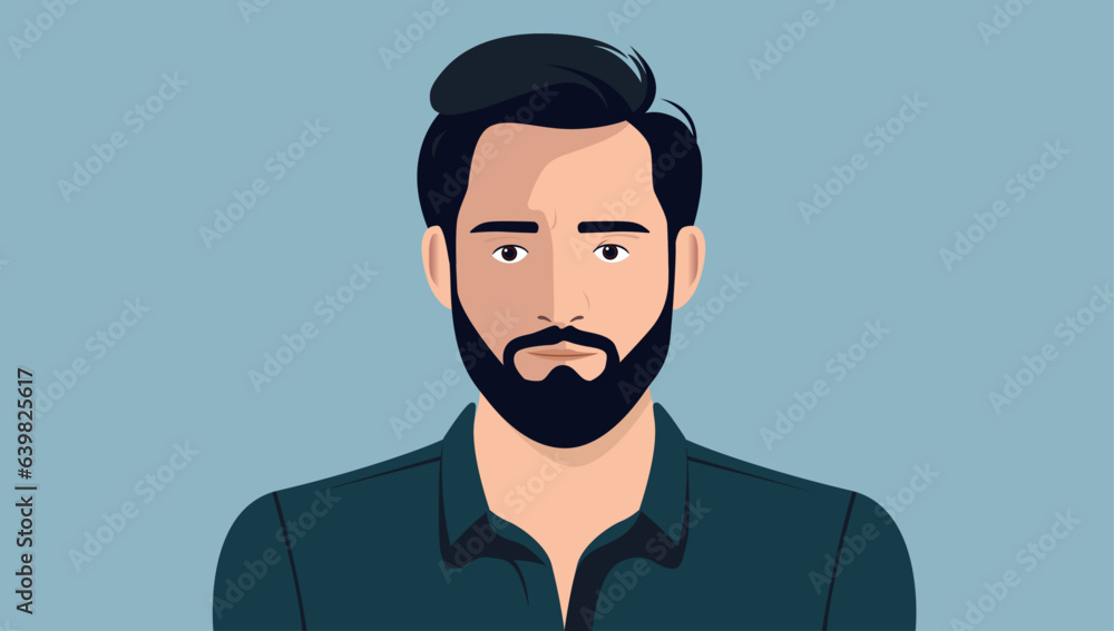 Man character face - Vector portrait picture of random handsome male ...