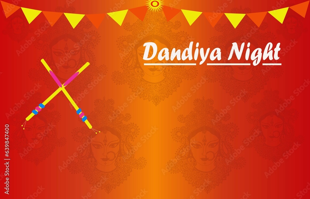 Banner poster for Dandiya night celebration on navratri dussehra ...