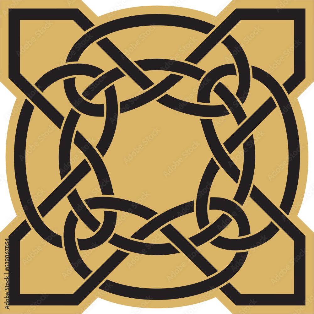 Vector gold and black Celtic knot. Ornament of ancient European peoples ...
