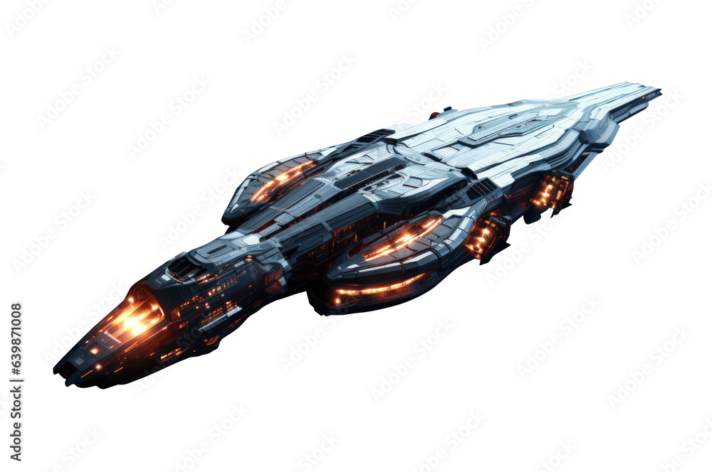 alien space ship. Futuristic sci-fi space shuttle. space craft ...