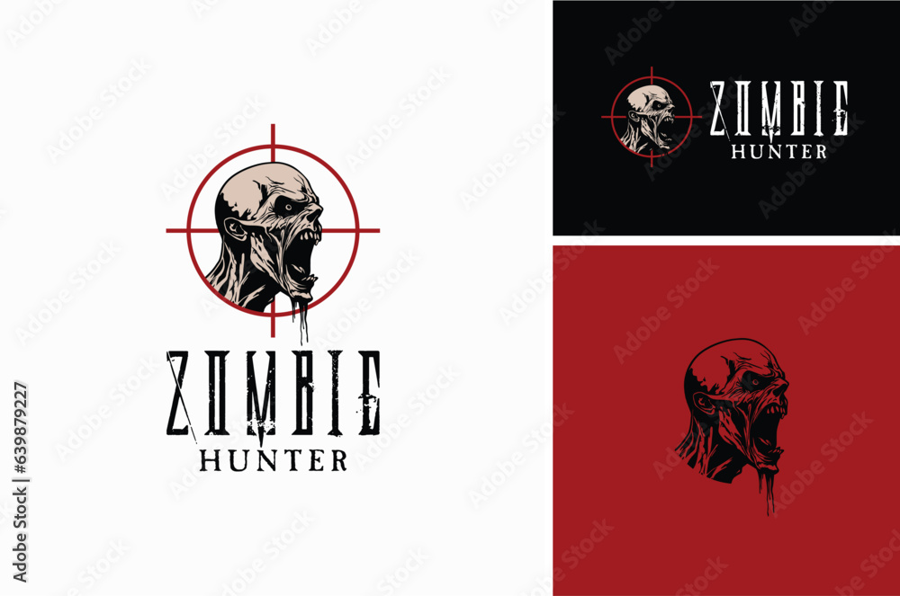 Aim Target Crosshair Gun Shot Focus Lens with Bloody Zombie Head ...