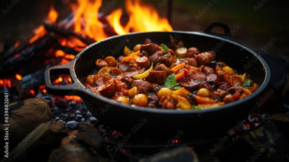 Three Sisters Stew is a dish made from corn, beans and pumpkin. A pot ...