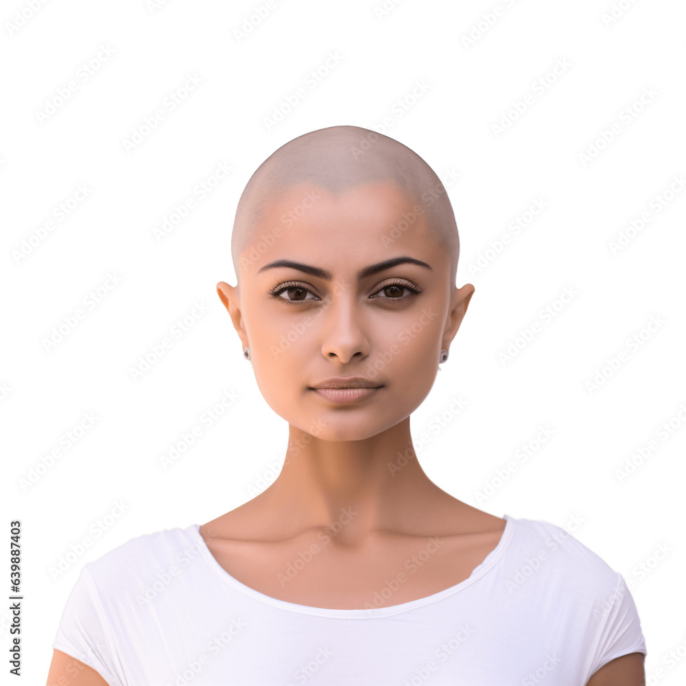 Beautiful bald indian woman isolated on transparent background Stock ...