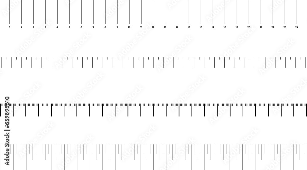Graduated ruler vector illustration on a background. Inch and ...
