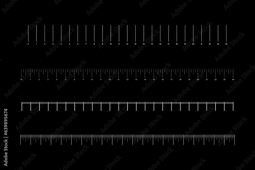 Graduated ruler vector illustration on a background. Inch and ...