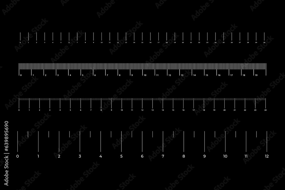 Graduated ruler vector illustration on a background. Inch and ...